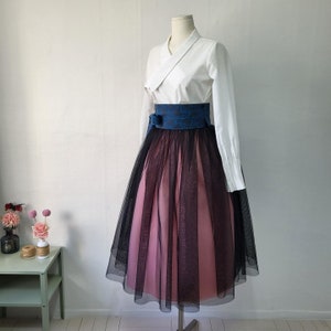 Hanbok Women Wrap Cover Skirt, Beautiful Korean Modern Hanbok Casual ...