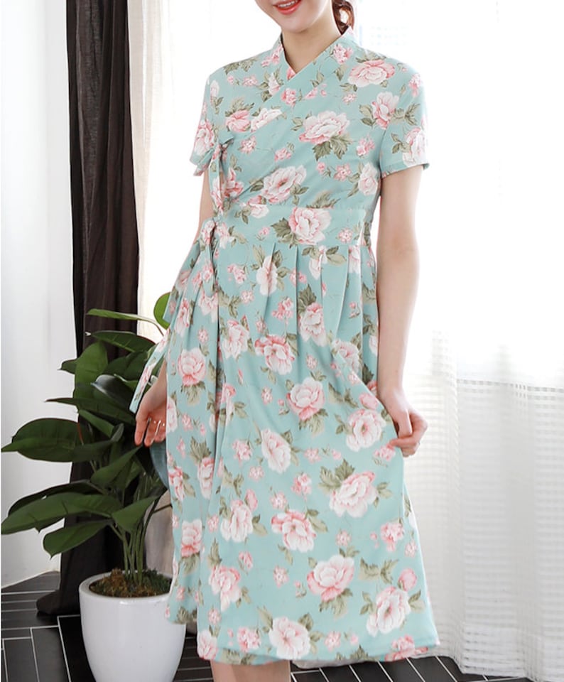 Hanbok Women Dress Korean Modern Hanbok Wrap Style Long - Etsy
