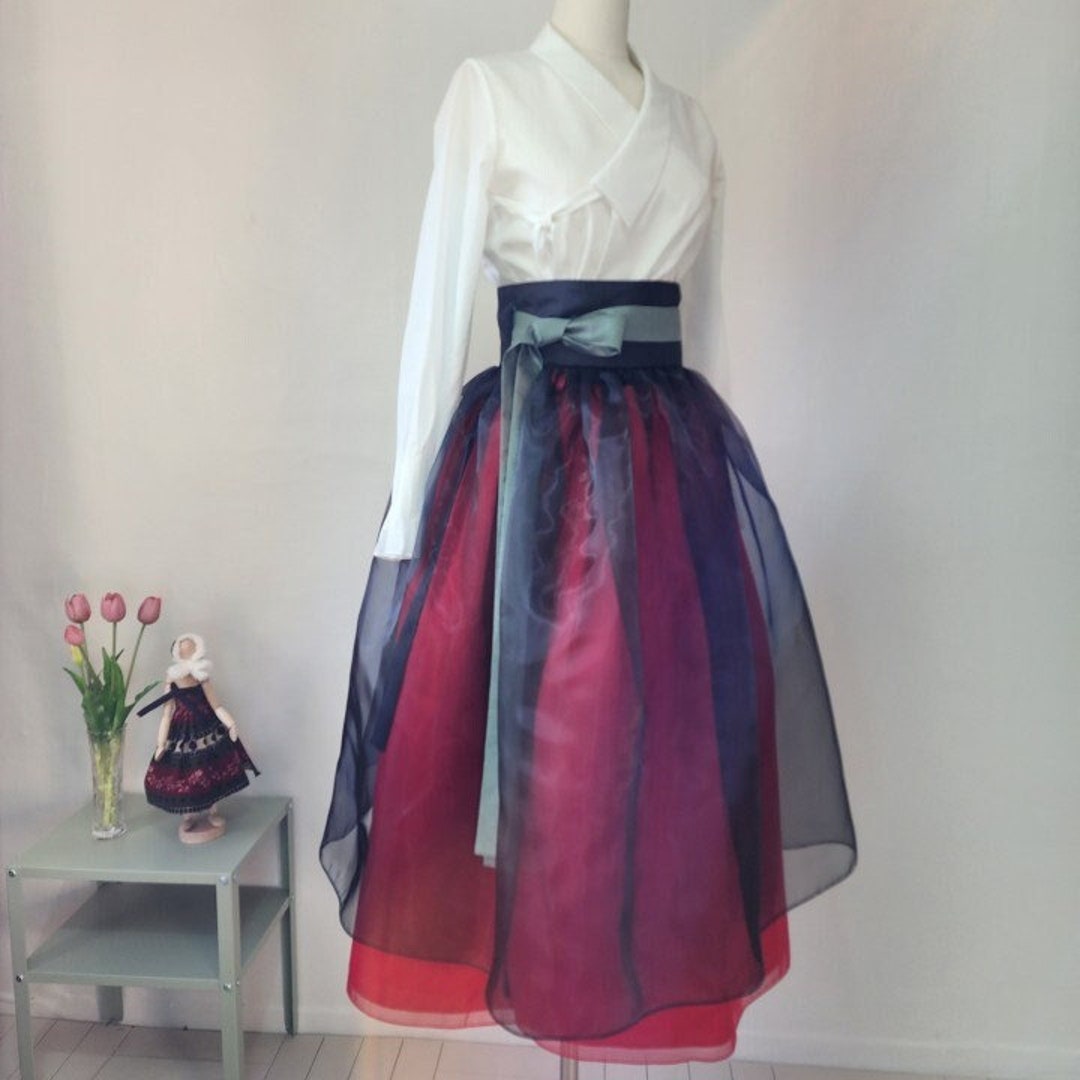 Hanbok Women Wrap Skirt, Beautiful Korean Modern Hanbok Casual Party ...