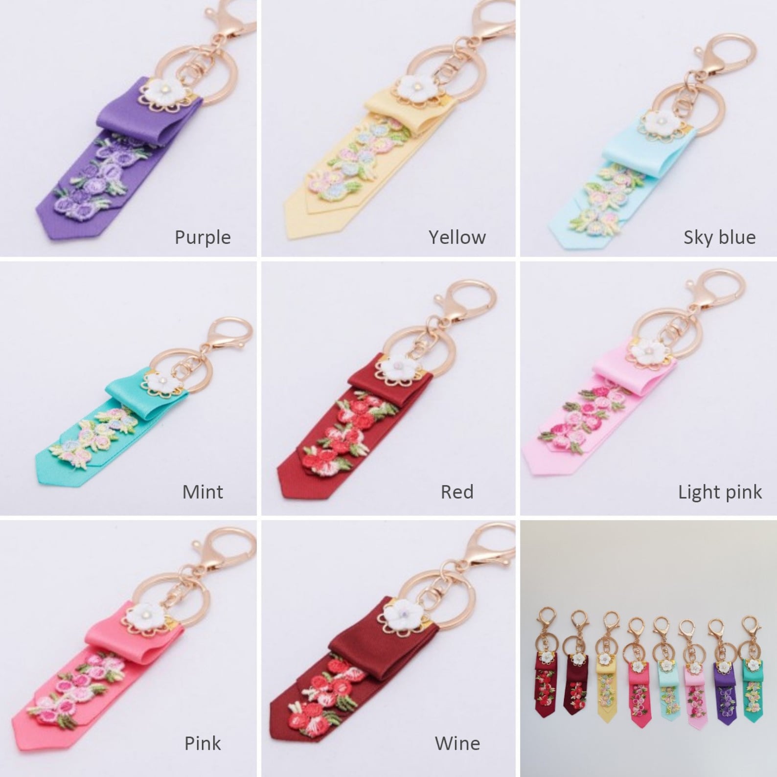 Daenggi Keychain, Beautiful Korean Traditional Hanbok Accessory, Flower ...