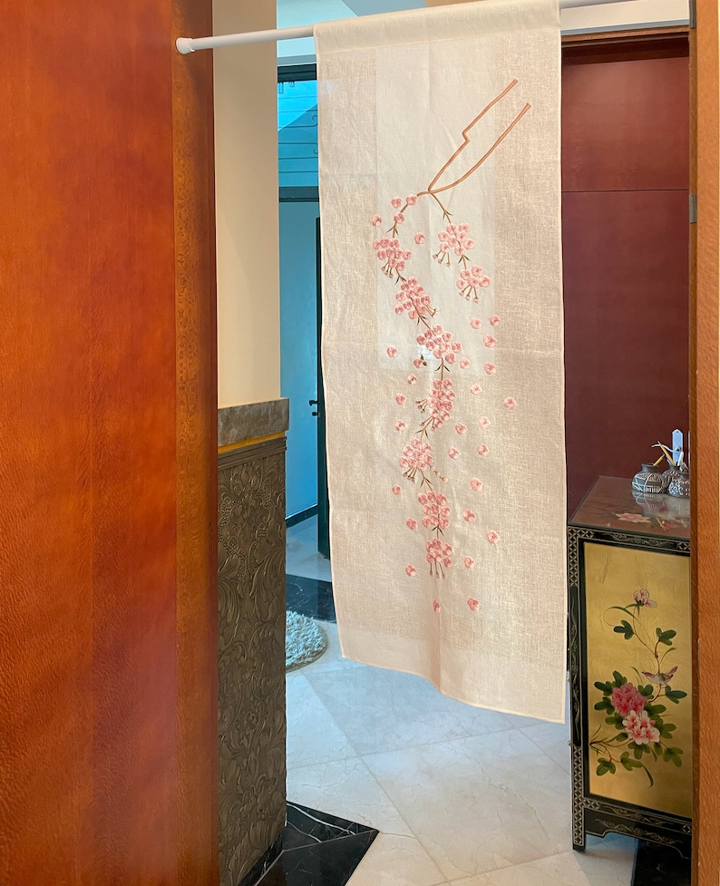Korean Embroidery Hemp Curtain/ Korea Traditional Wall Deco, Korean ...