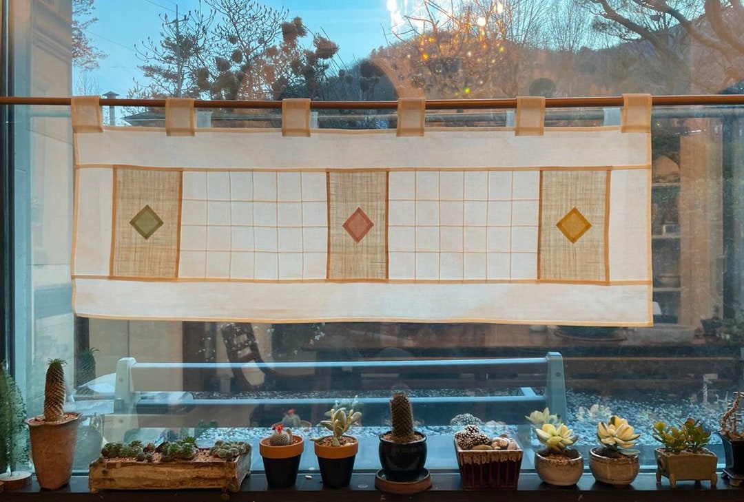 Ramie Korean Patchwork Curtain Valance / Korea Traditional Jogakbo ...
