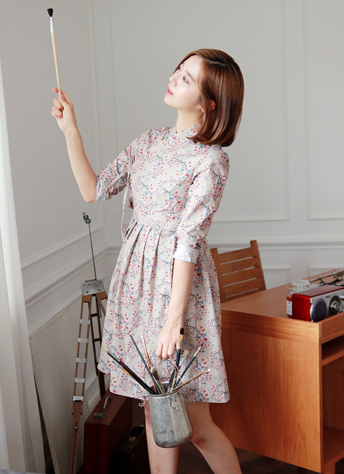 Hanbok Women Dress Korean Modern Hanbok Wrap Style Mini - Etsy