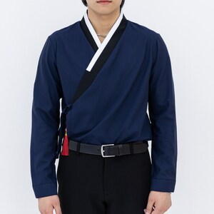 Hanbok Shirt for Men, Korean Modern Hanbok Top Jacket Casual Party ...