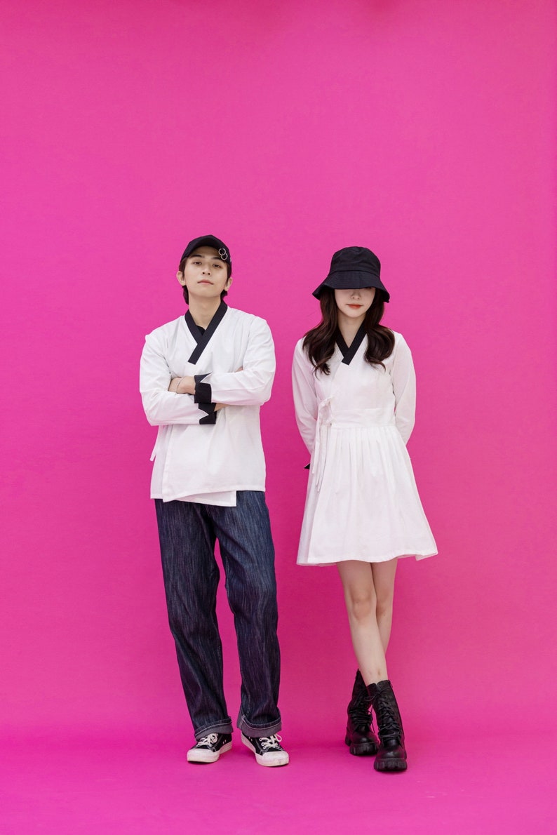 Hanbok Women Mini Dress Korean Modern Hanbok Wrap Style - Etsy