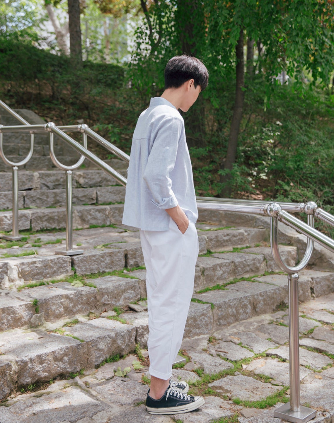 Hanbok shirt for Men & Women Korean Modern Hanbok Linen Shirt | Etsy