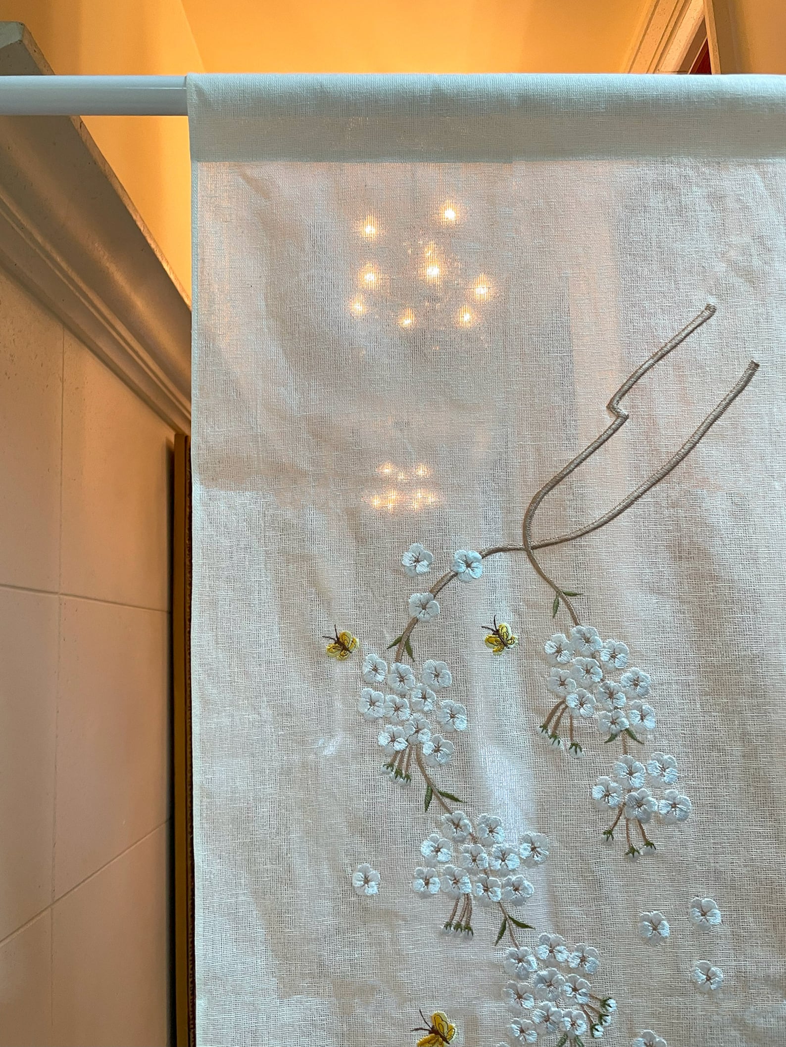 Korean Embroidery Hemp Curtain/ Korea Traditional Wall Deco, Korean ...