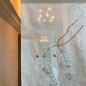 Korean Embroidery Hemp Curtain/ Korea Traditional Wall Deco, Korean ...
