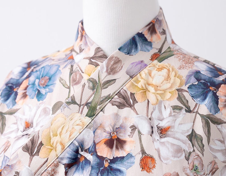 Hanbok Women Blouse Jeogori Top Flower Pattern Korean Modern | Etsy