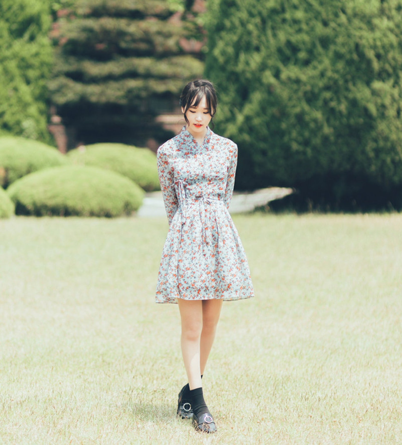 Hanbok Women Mini Dress Korean Modern Hanbok Wrap Style - Etsy