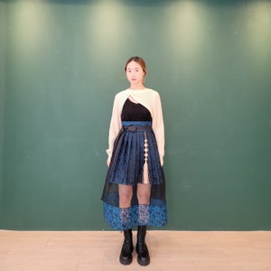 Hanbok Women Wrap Style 3 Layers Skirt, Beautiful Korean Modern Hanbok ...