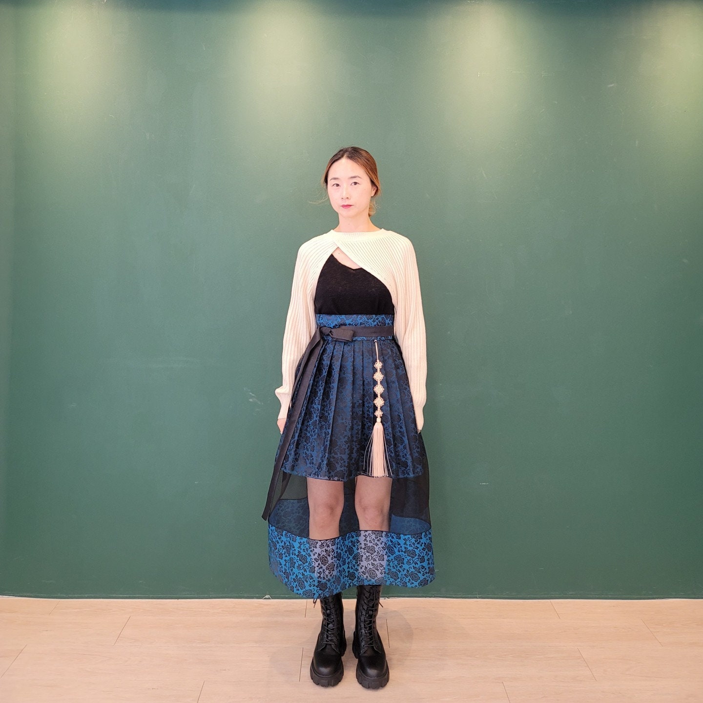 Hanbok Women Wrap Style 3 Layers Skirt, Beautiful Korean Modern Hanbok ...