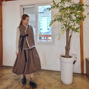 BEJA, Hanbok Reversible Warm Vest , Korean Modern Hanbok Outer Casual ...