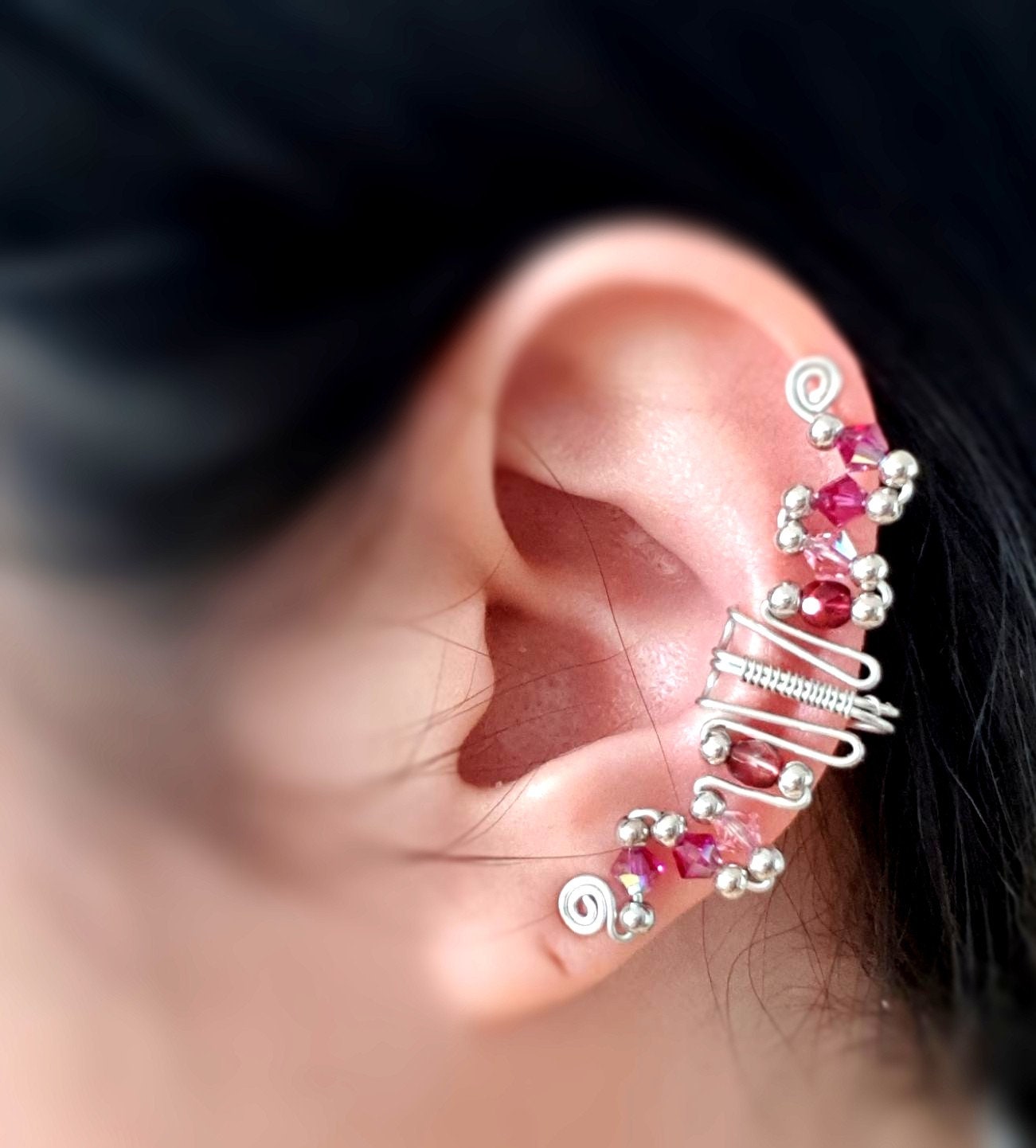 Rose Pink Ear Cuff Korean Traditional & Modern Hanbok - Etsy