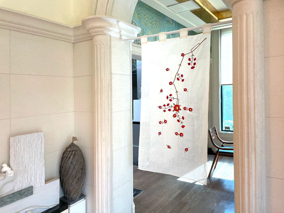 Korean Embroidery Hemp Curtain/ Korea Traditional Wall Deco, Korean ...