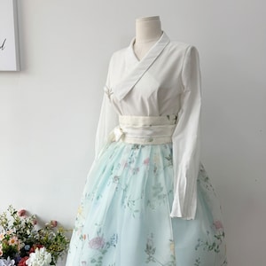 Hanbok Women Wrap Cover Skirt, Beautiful Korean Modern Hanbok Casual ...