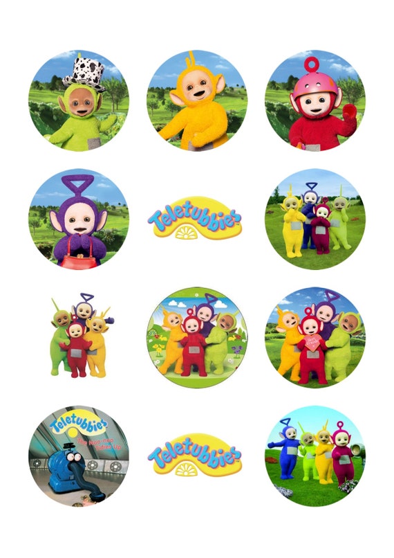12 X Pre-cut Unofficial Teletubbies Edible Cupcake/cake | Etsy