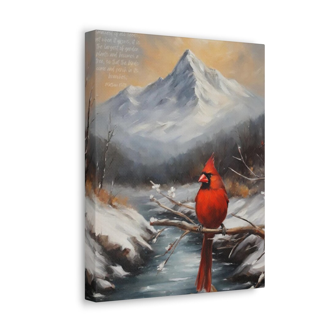 Bird Christian Bible Verse Wall Art Winter Wall Art Landscape Wall Art ...