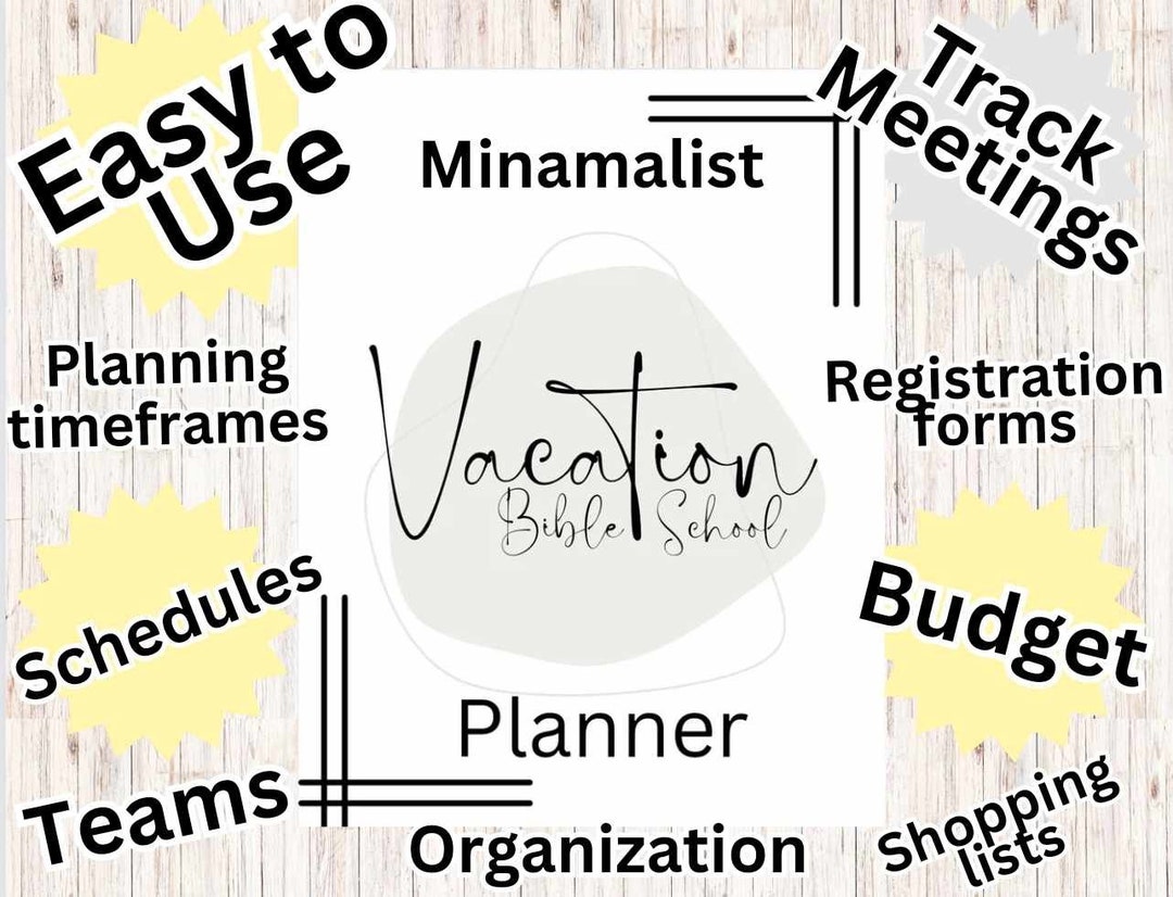 VBS Planner for Church. Ministry Schools and Homeschools to - Etsy