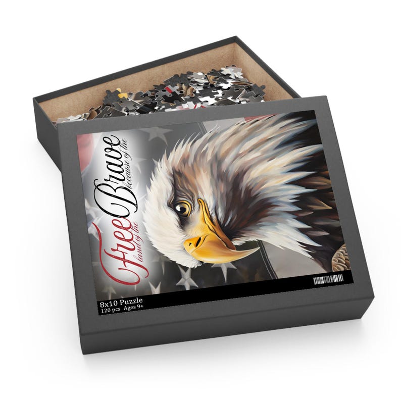 Puzzle Patriotic Eagle American Flag Land of the Free Quote, 120, 252 ...