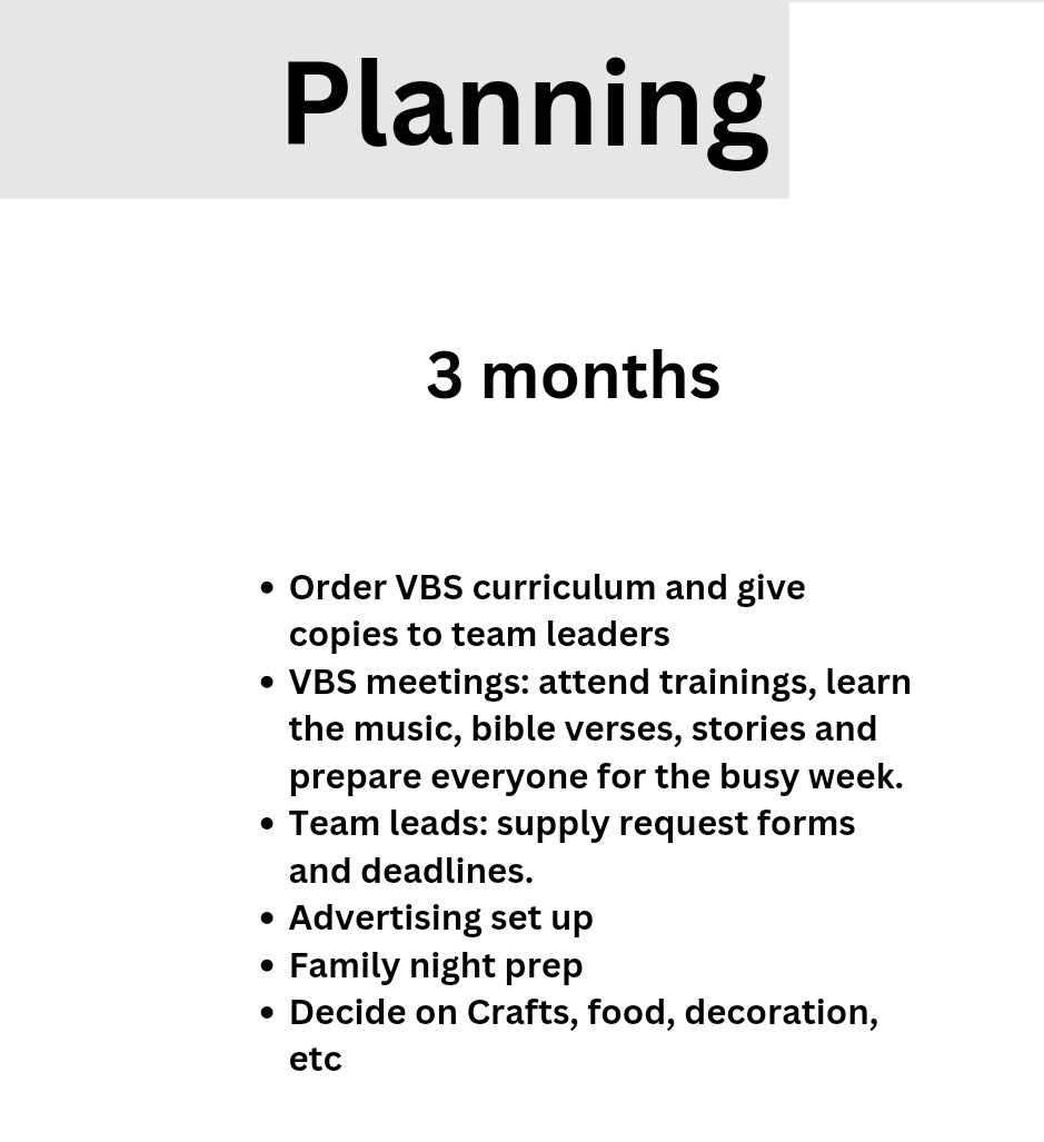 VBS Planner for Church. Ministry Schools and Homeschools to - Etsy