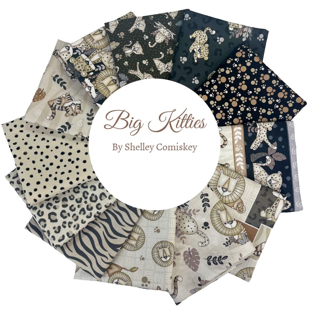 Big Kitties - 12 Fat Quarter Bundle by Shelly Comiskey by Henry Glass ...