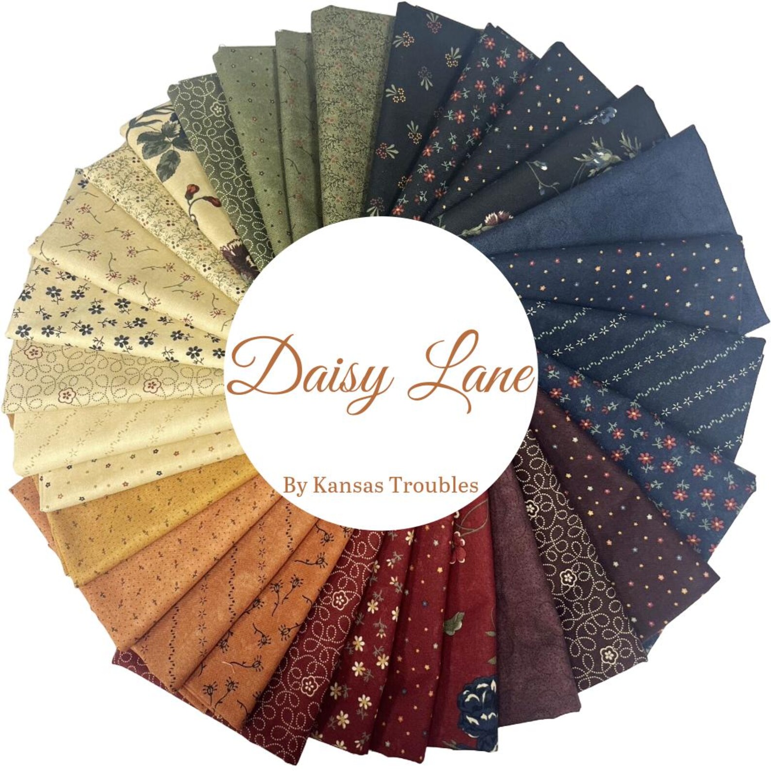 Daisy Lane - 30 Fat Quarter Bundle by Kansas Troubles for Moda Fabrics ...