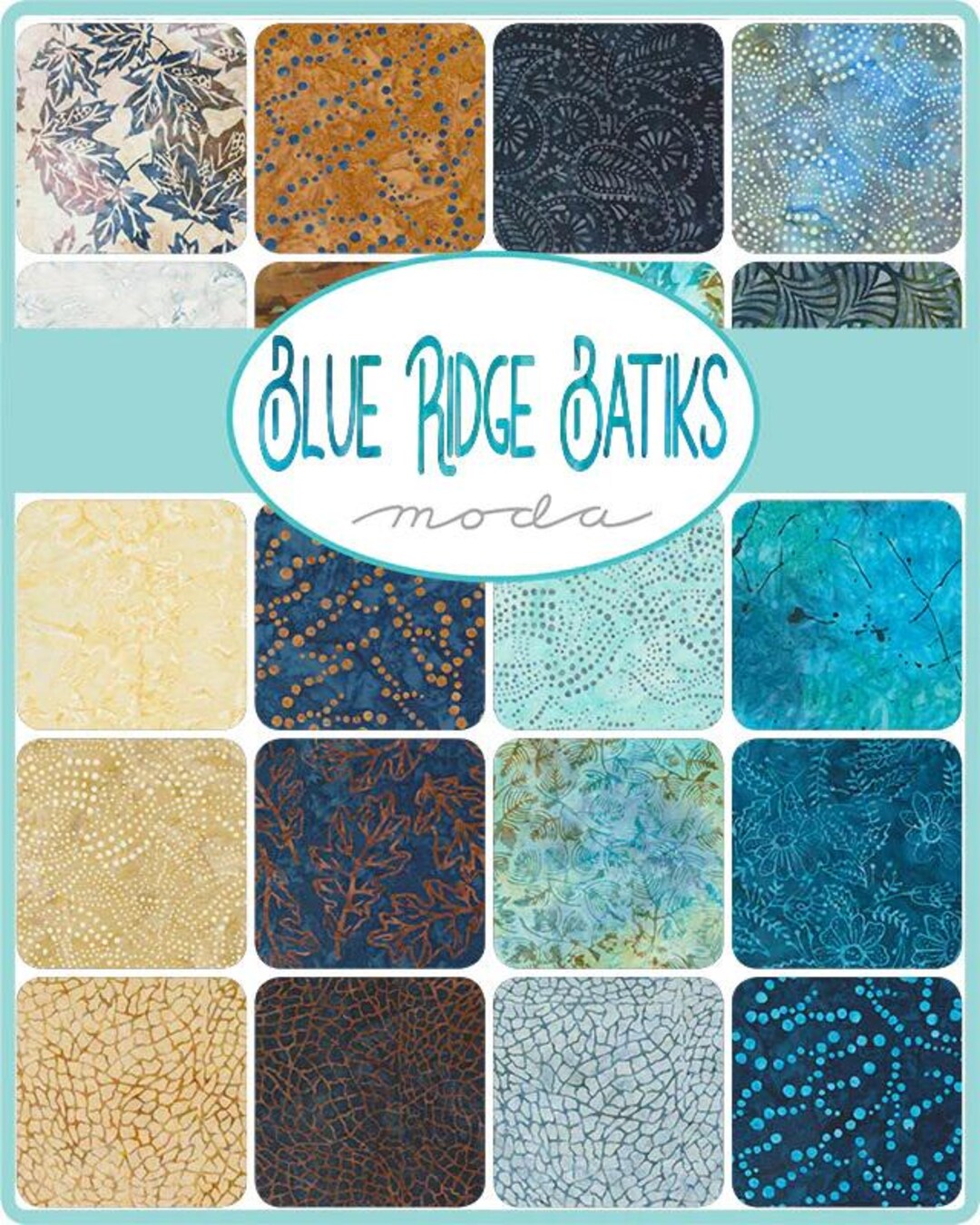 Blue Ridge Batiks - 20 Fat Quarter Bundle by Moda Fabrics - Etsy
