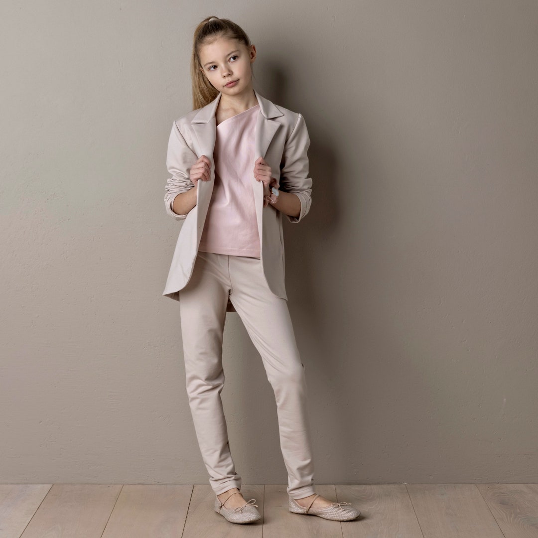 Beige Organic Cotton 2-piece Suit: Girls Christening Outfit - Etsy