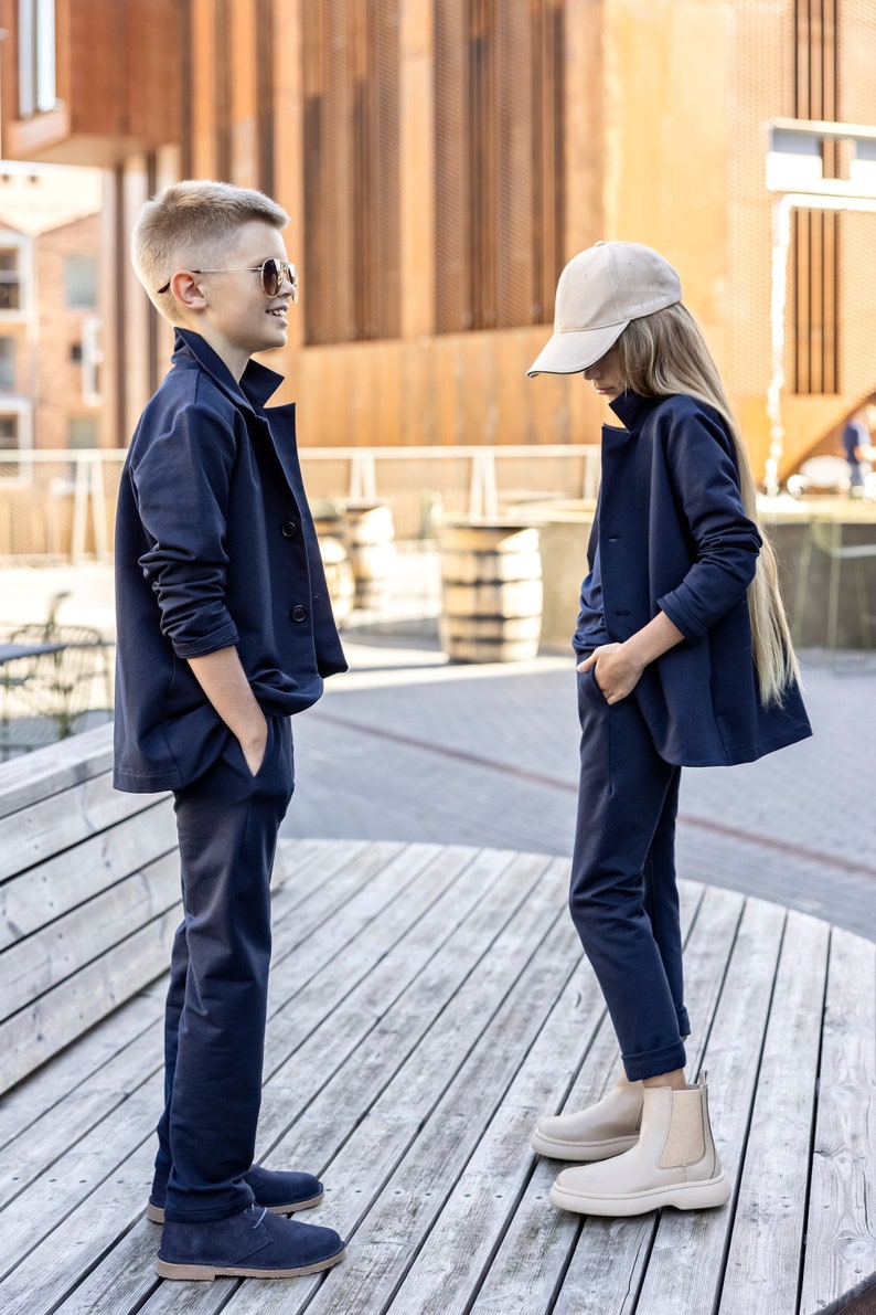 Navy Blue 2-piece Suit, Boy Formal Suit, Boys Wedding Suits, First ...