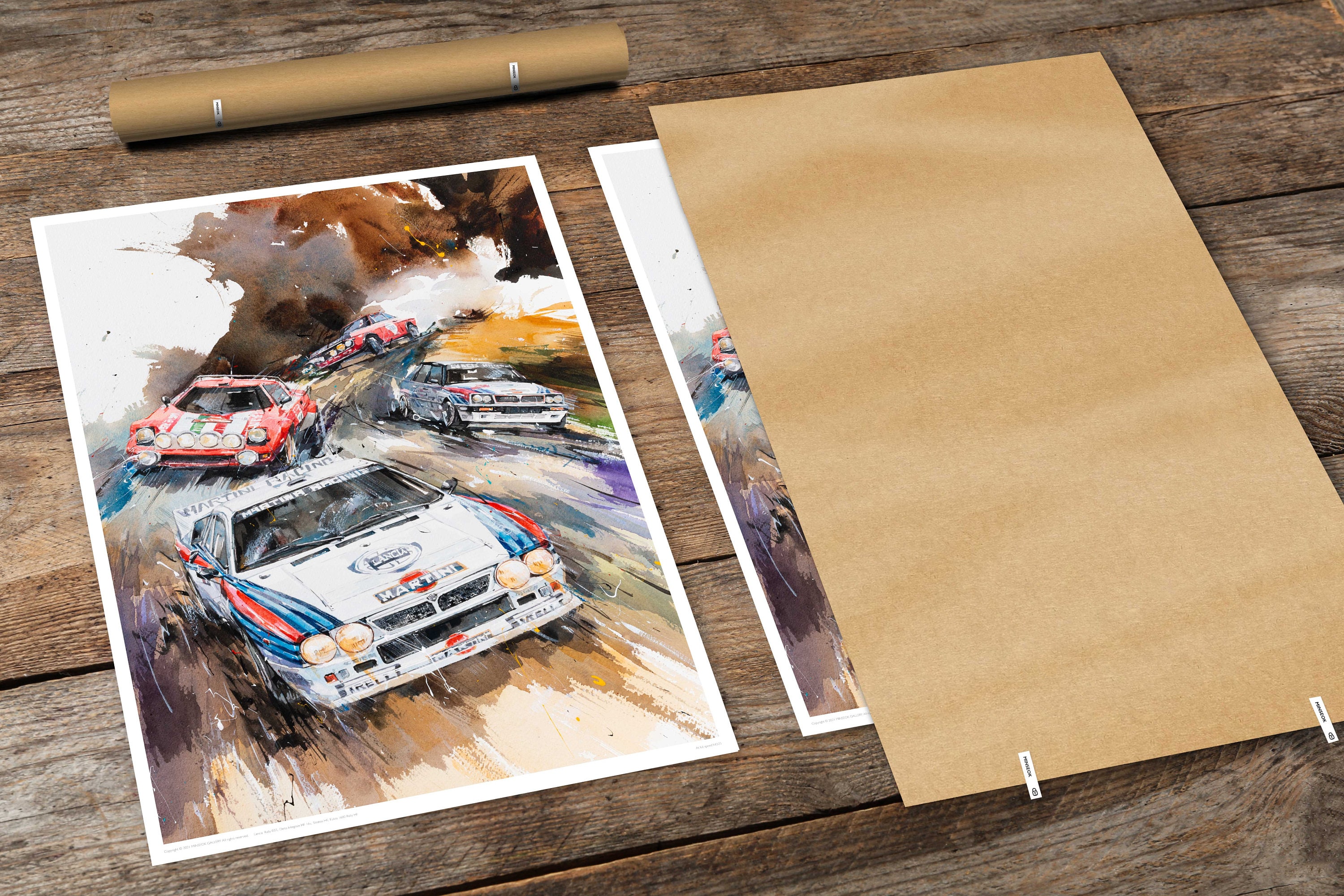 Car Posters Vintage Lancia Rally Sports Cars, Garage Decor, Automobile ...