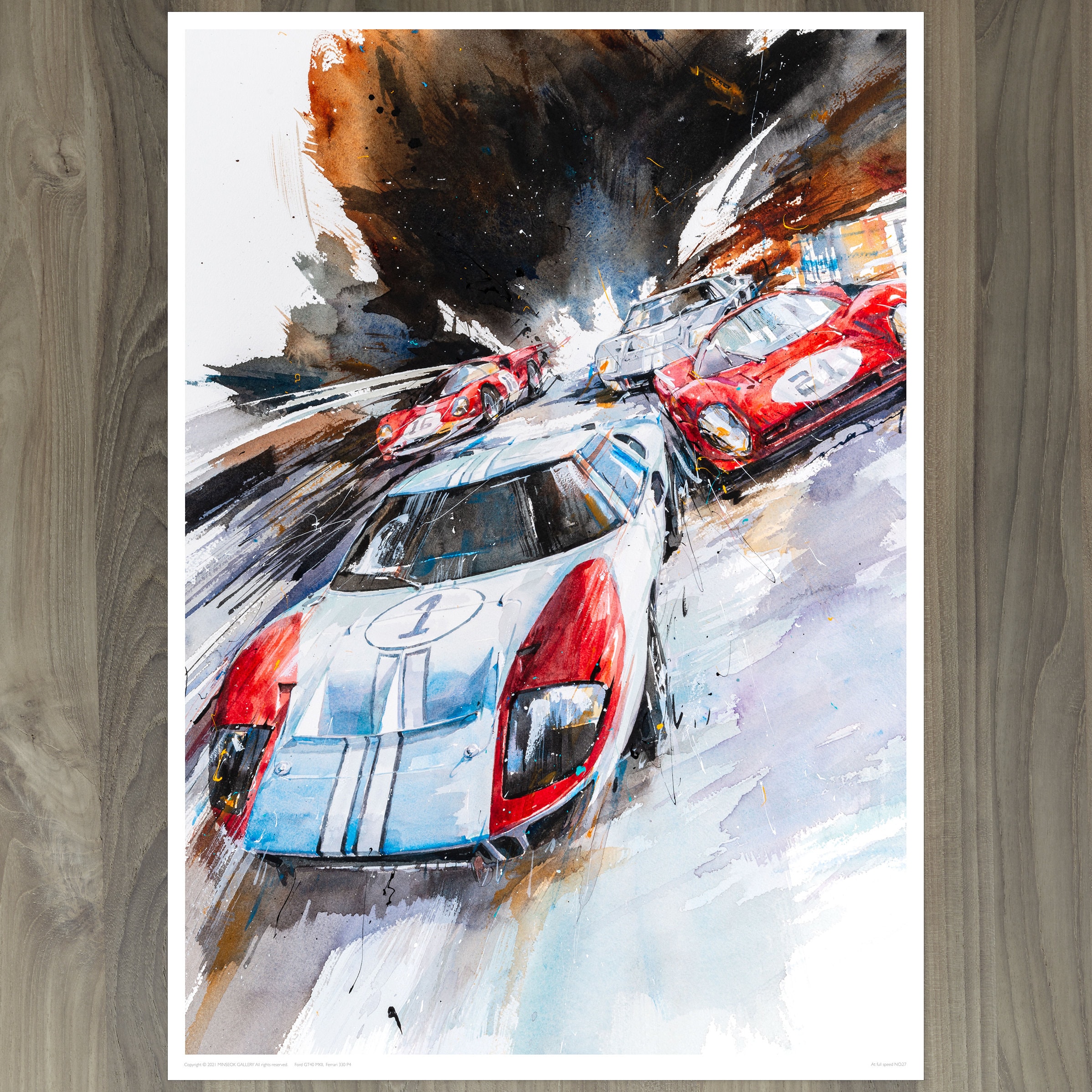 Car Posters Dynamic Vintage Ford and Ferrari Powerful Cool Supercars ...