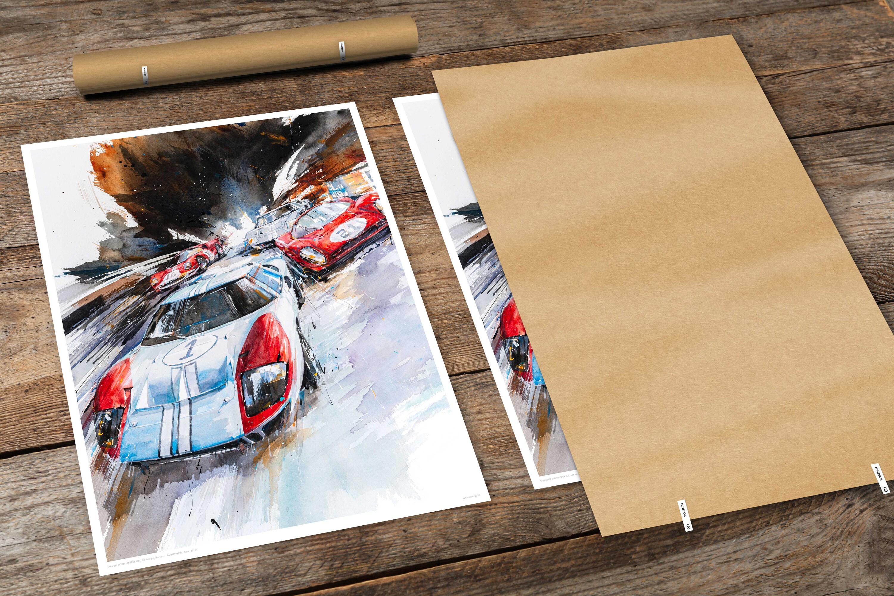 Car Posters Dynamic Vintage Ford and Ferrari Powerful Cool Supercars ...