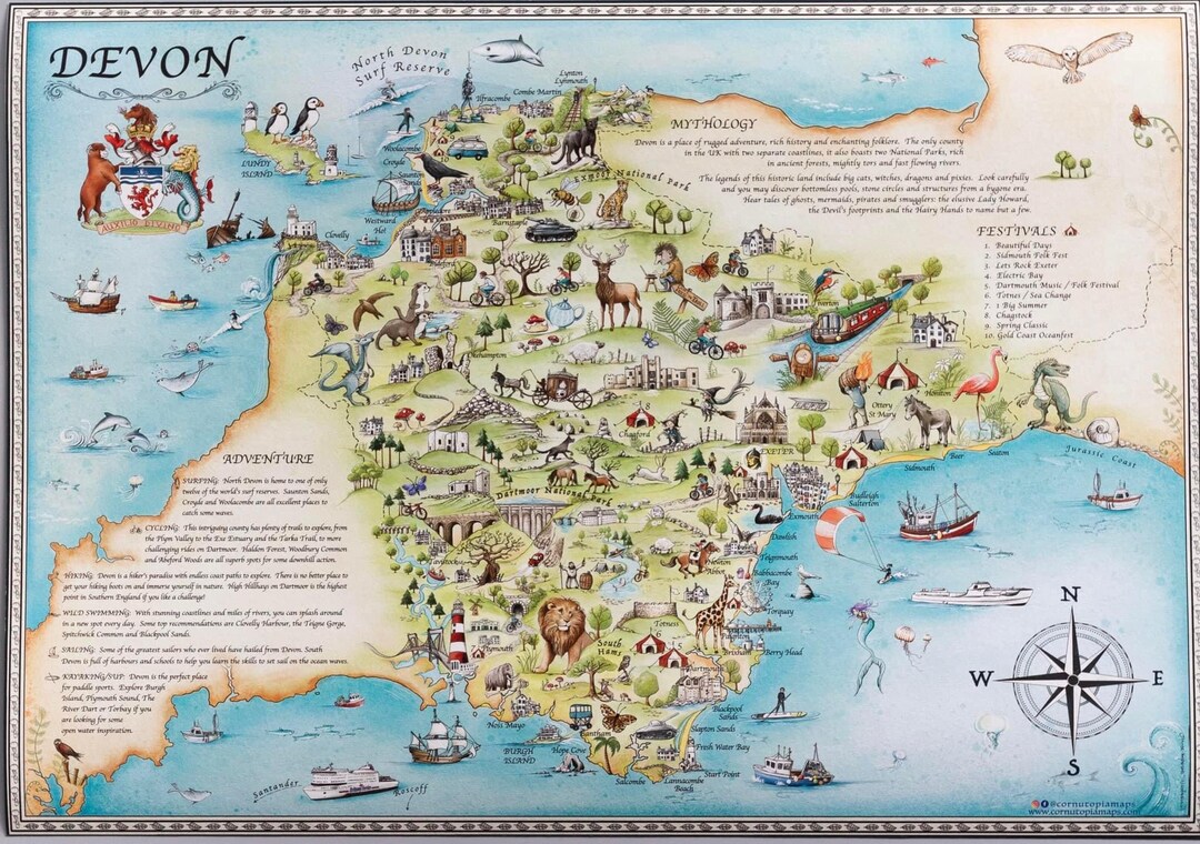 1000 Piece Illustrated Map of Devon Jigsaw - Etsy