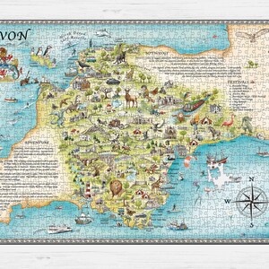 Map of Devon Jigsaw 1,000 Pieces - Etsy