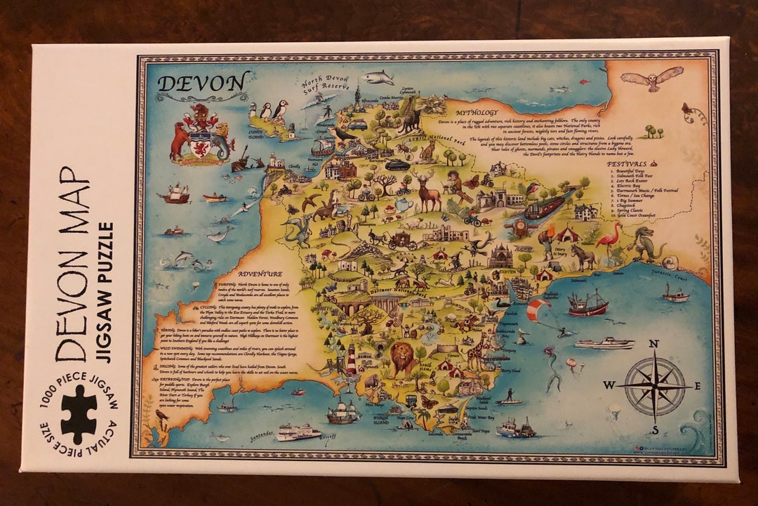Map of Devon Jigsaw 1,000 Pieces - Etsy