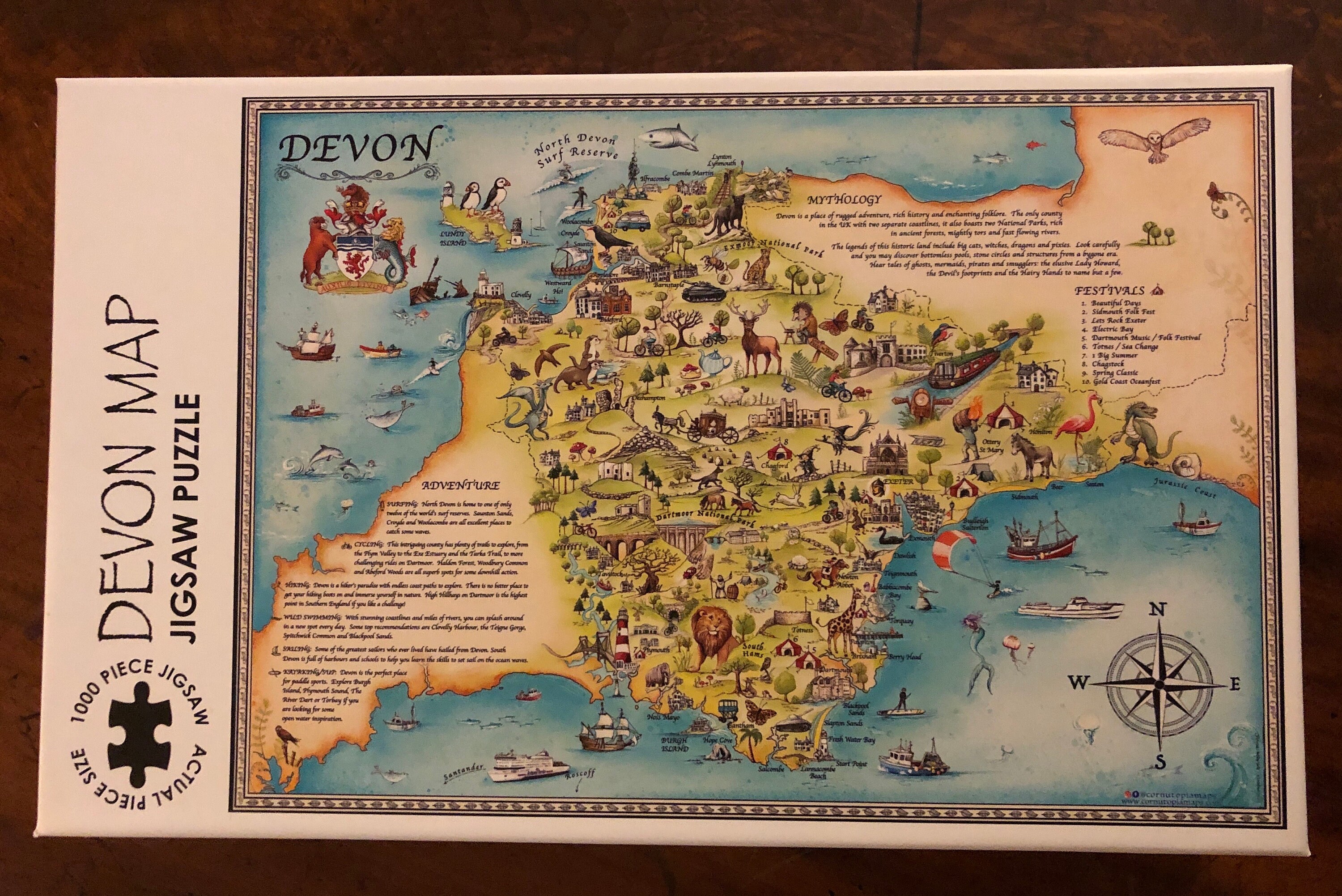 Map of Devon Jigsaw 1,000 Pieces - Etsy