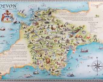 Map of Devon Jigsaw 1000 Pieces - Etsy