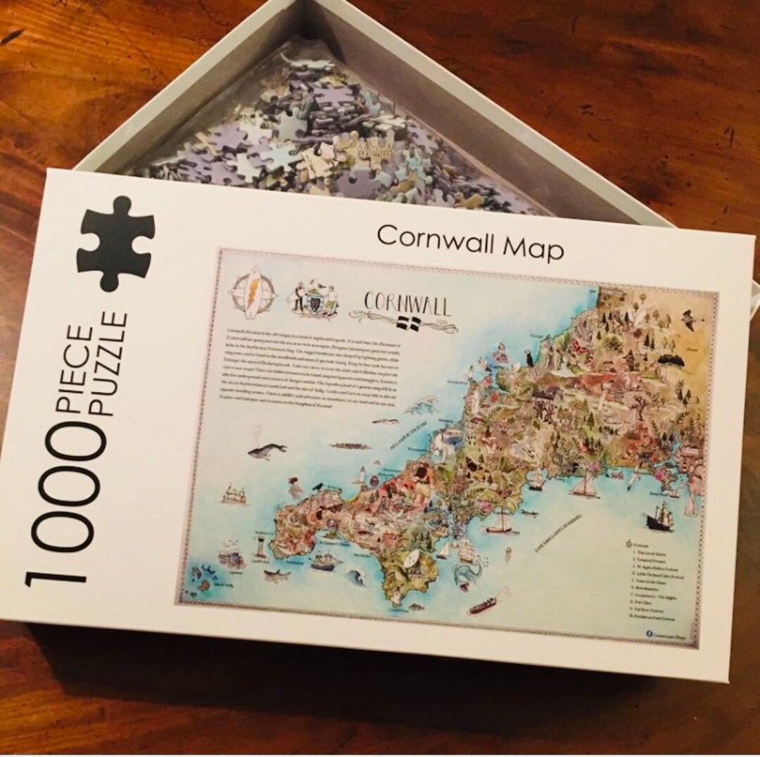 Map of Cornwall Jigsaw 1,000 Pieces - Etsy