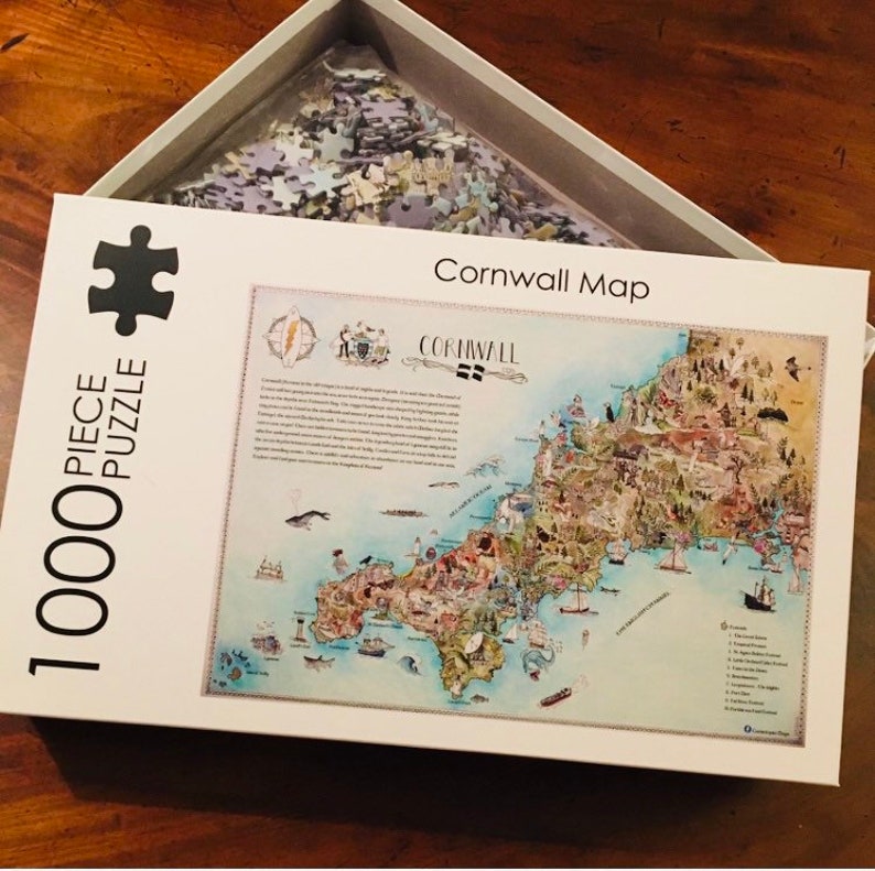 Map of Cornwall Jigsaw 1,000 Pieces - Etsy