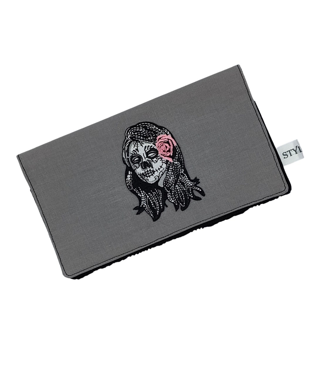 Gray and Pink Gothic Checkbook Holder/pin Up - Etsy