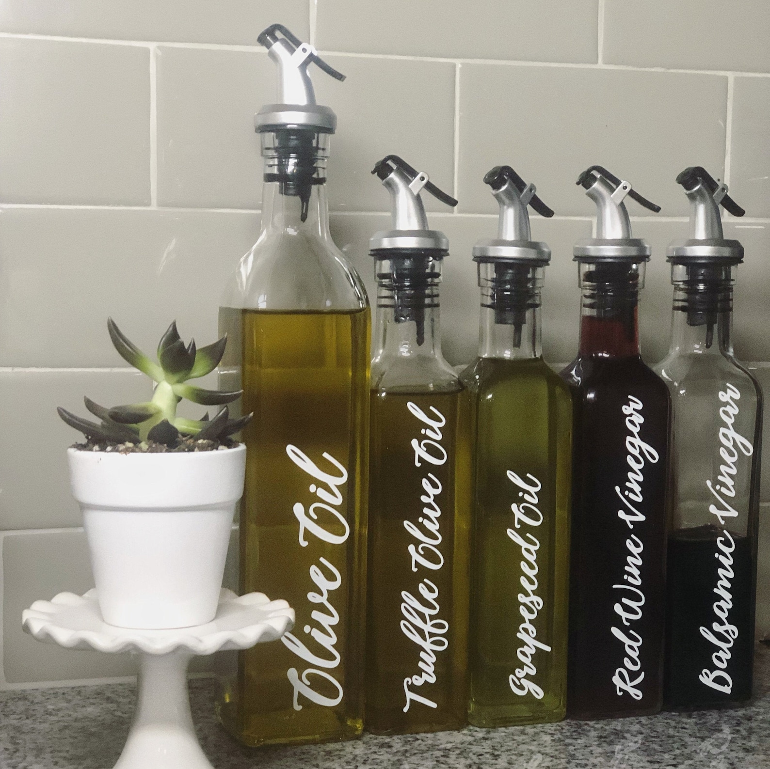 Custom Oil & Vinegar Labels, Olive Oil Bottle Decal, Custom Vinyl ...