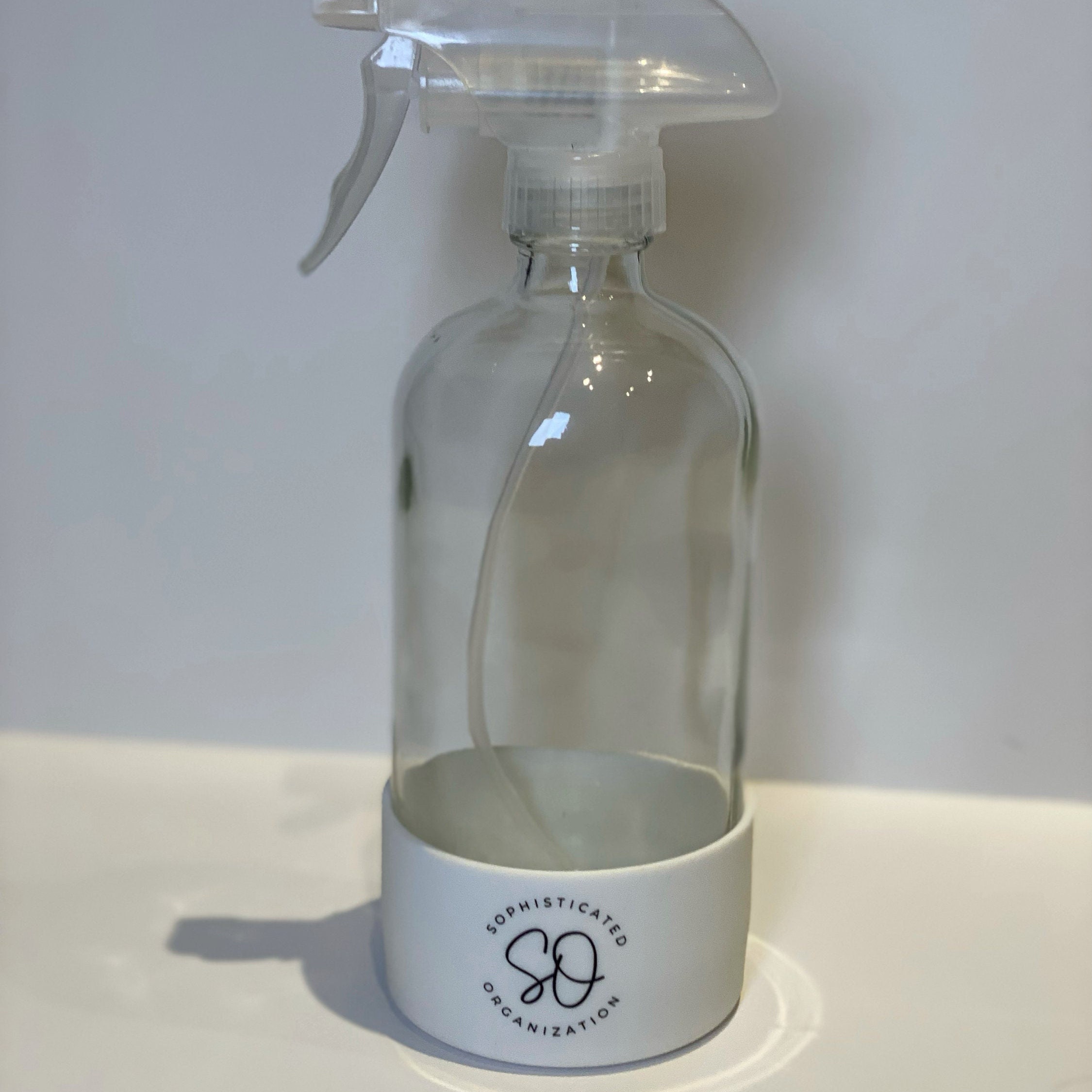 Clear Glass and Silicone Spray Bottles for Cleaning, 16 Oz Glass Spray ...
