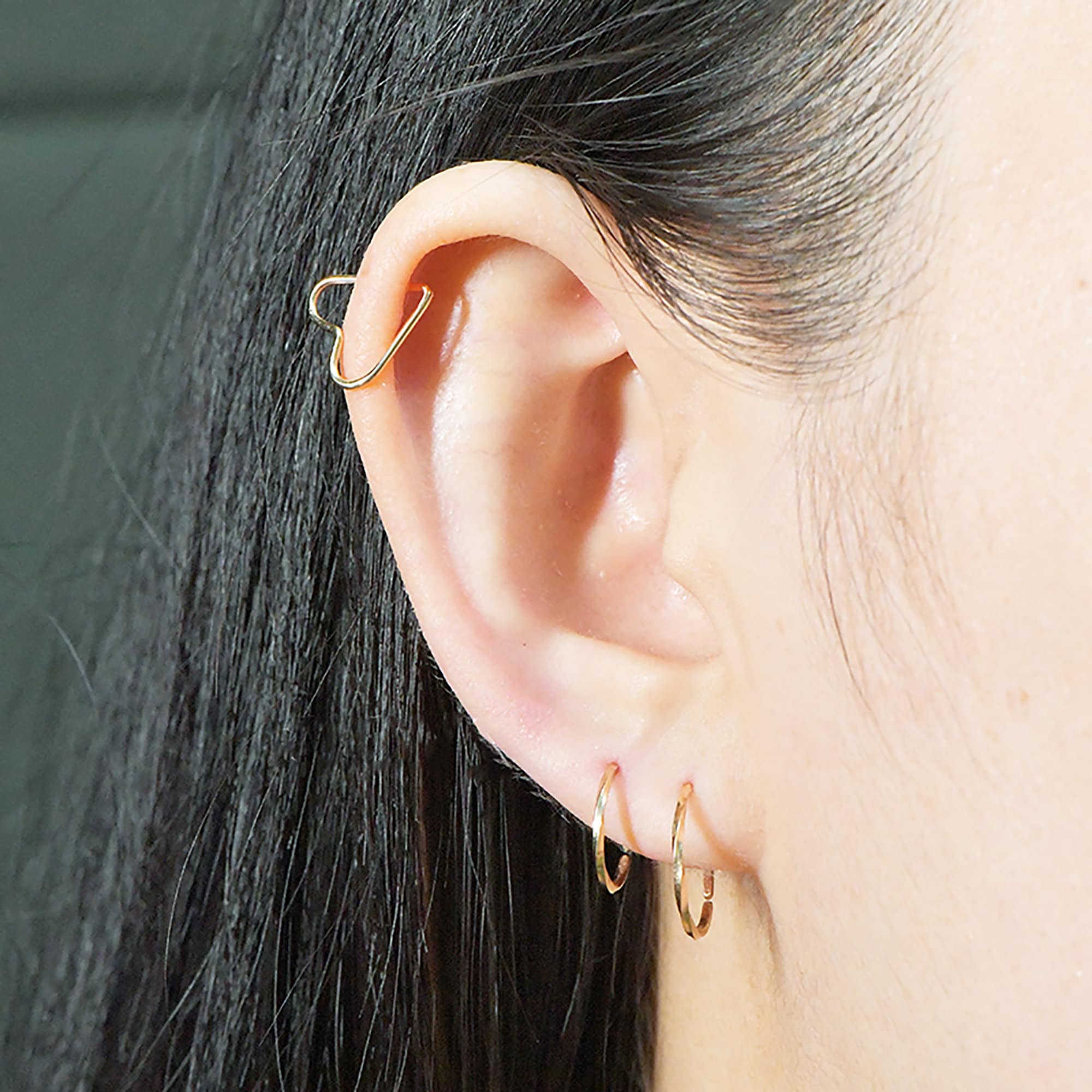 14k Gold Filled Cartilage Hoop Helix Hoop Heart Hoop Silver - Etsy