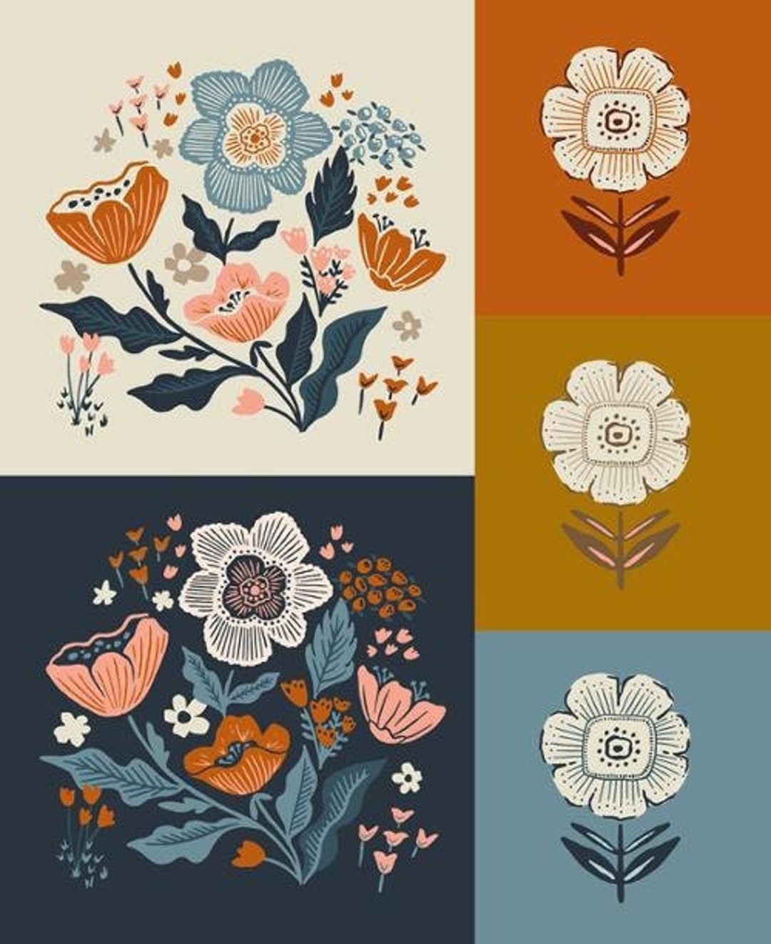 Folk Lore Panel Multi by Fancy That Design House for Folk Lore Line - Etsy