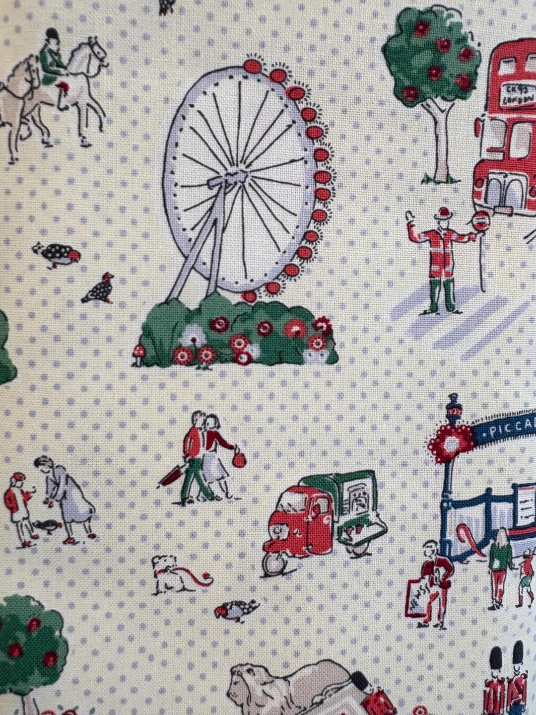 Cath Kidston Lovely London White Japanese Import Fabric Canvas Weight ...