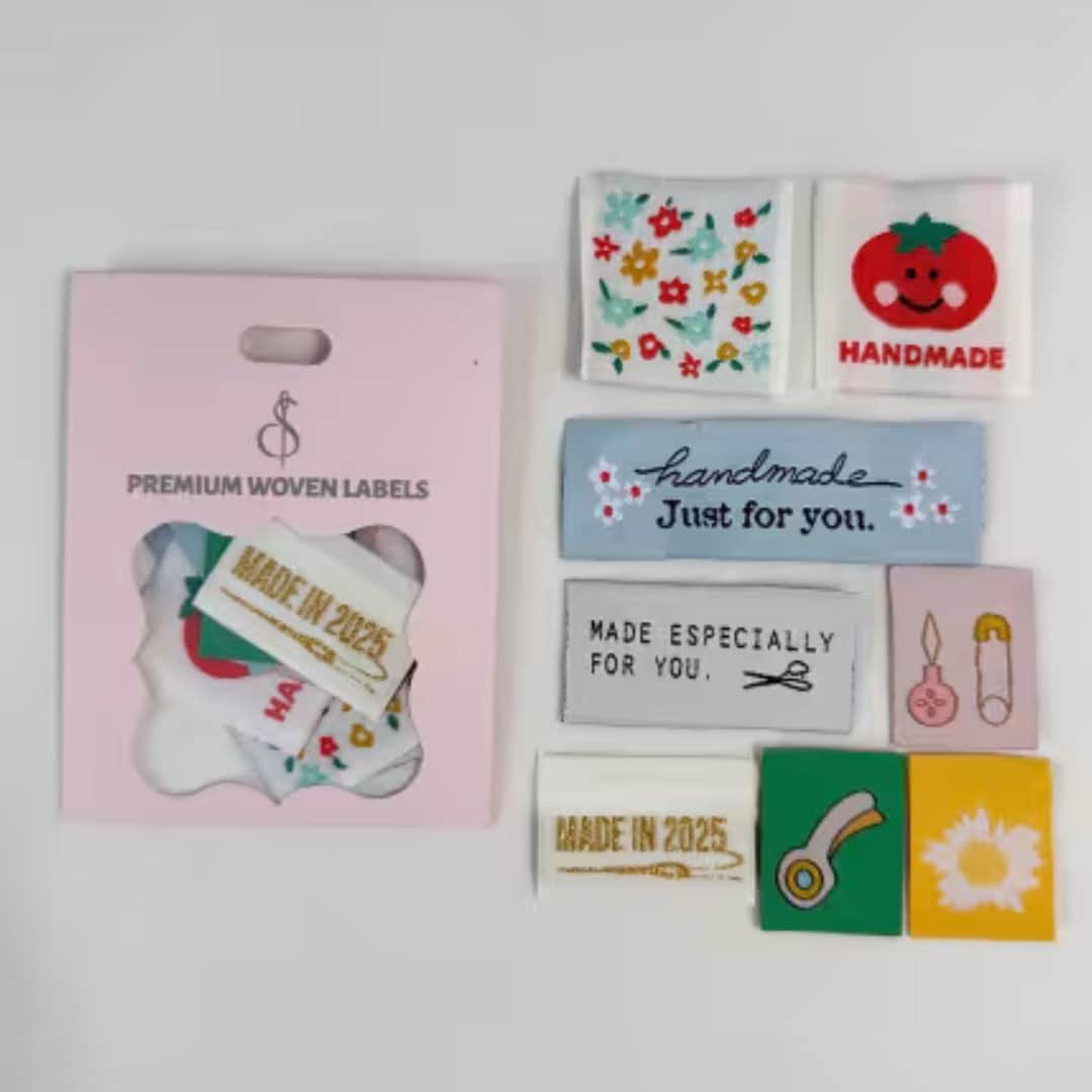 Minki Kim Sewing Illustrations Assorted Sew-in Woven Labels - Etsy