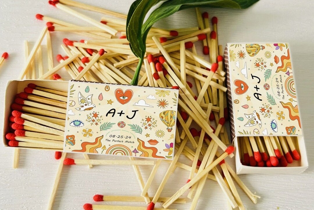 Custom Match Boxes, BULK Wedding Matches SET OF 50, Personalized ...