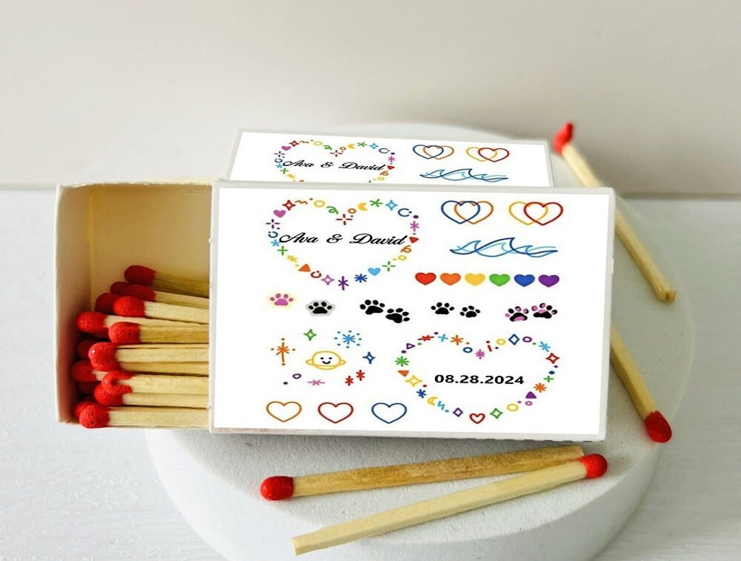 Wedding Gift, Personalized Wedding Matchboxes SET OF 50,wedding Matches ...