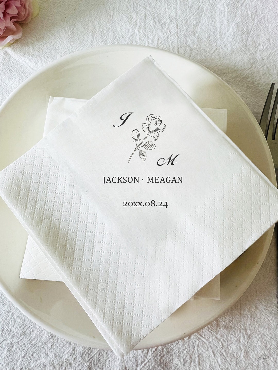 Personalized Paper Napkins, Custom Wedding Cocktail Napkins, Engagement ...